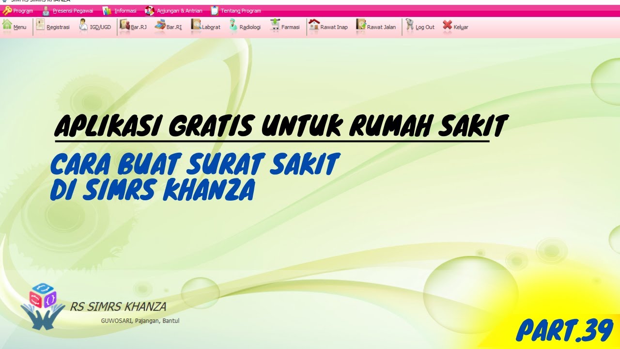 TUTORIAL SIMRS KHANZA | CARA BUAT SURAT SAKIT - YouTube