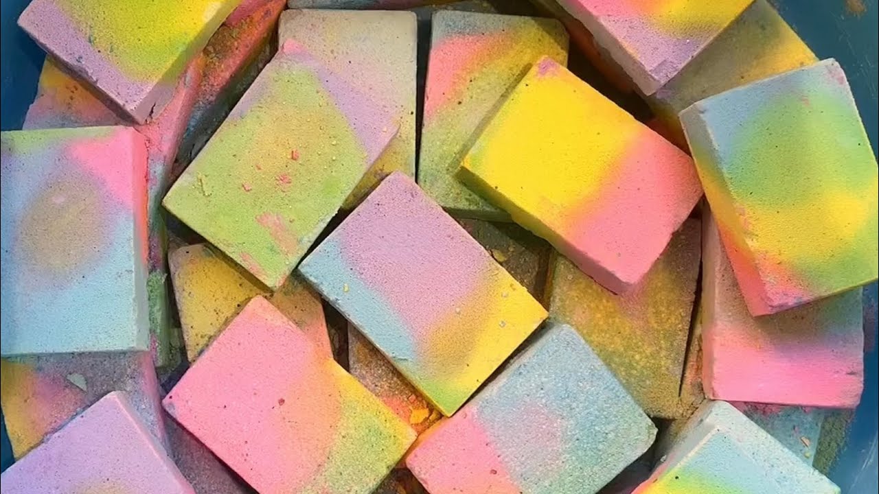 ASMR | tye dye reform bars | @APowderyMess collab | crunchy | powdery ...