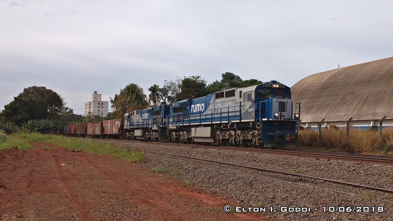 Trem com dupla de ES43BBi Rumo chegando em Maringá - YouTube