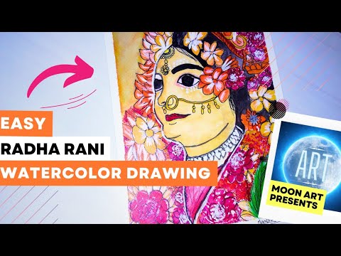 Radha rani Beautiful watercolor drawing 😊 by @drawmoonart - YouTube