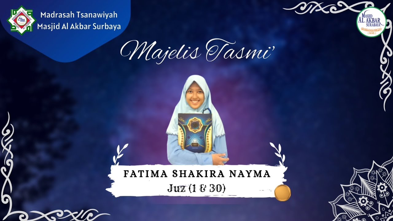 Tasmi' 2 Juz (1 & 30) | Fatima Shakira Nayma - YouTube