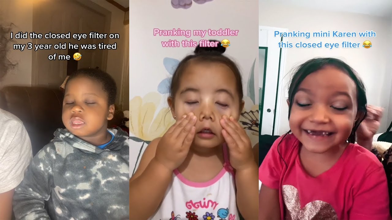 CLOSED EYE Filter prank - KIDS Edition part1 COMPILATION - YouTube