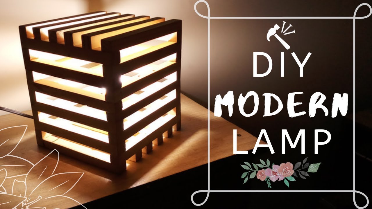 DIY| MODERN LAMP| easy wooden projects\crafts| Nails n Needles - YouTube