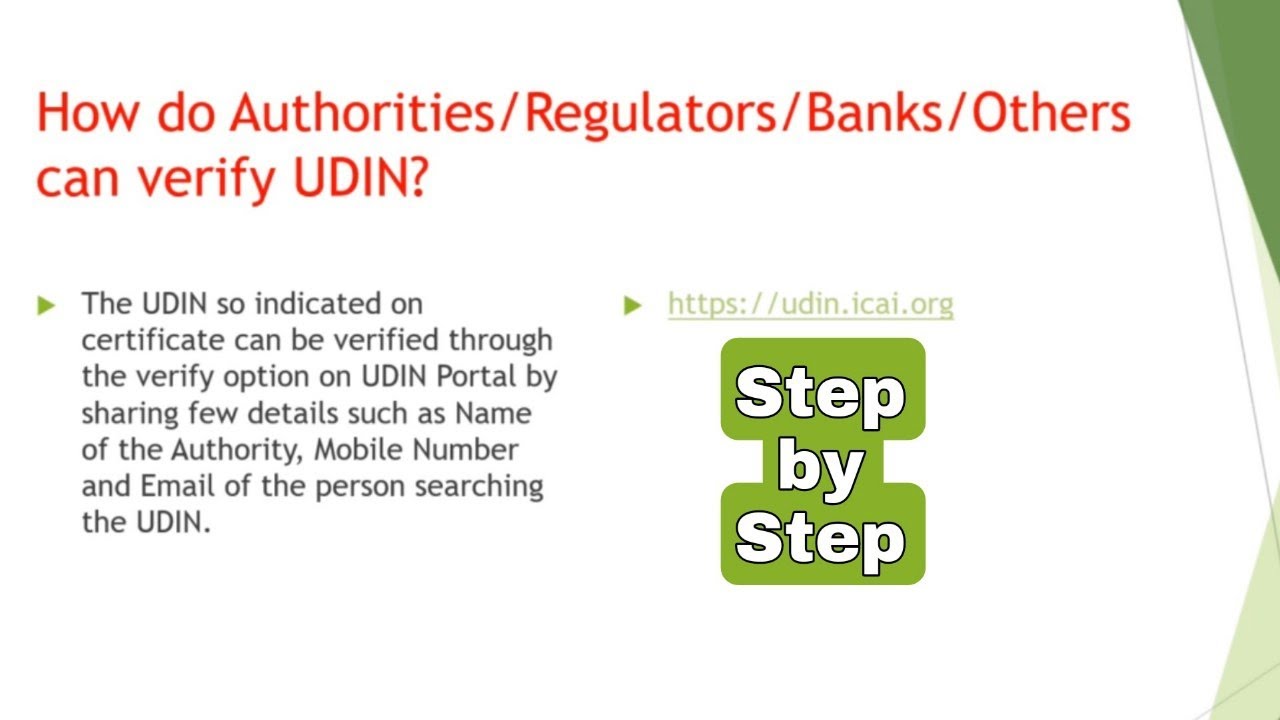 VERIFY UDIN BY AUTHORITIES/REGULATORS/BANKS/OTHERS - YouTube