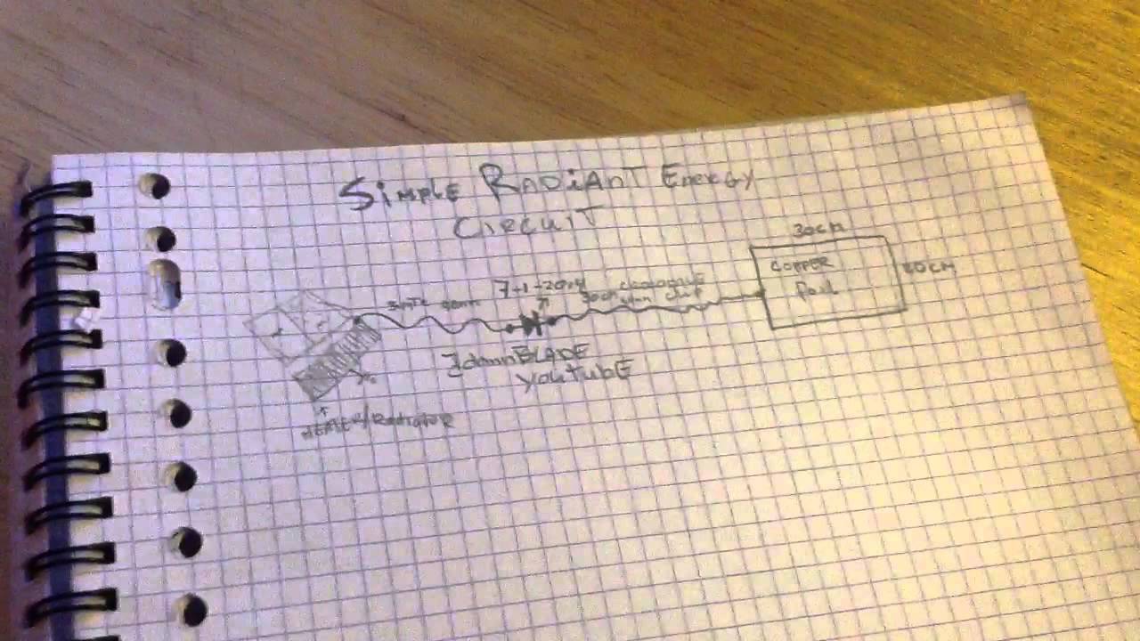 Radiant Energy #3 ground, led, copper foil schematic, circuit. Simple ...