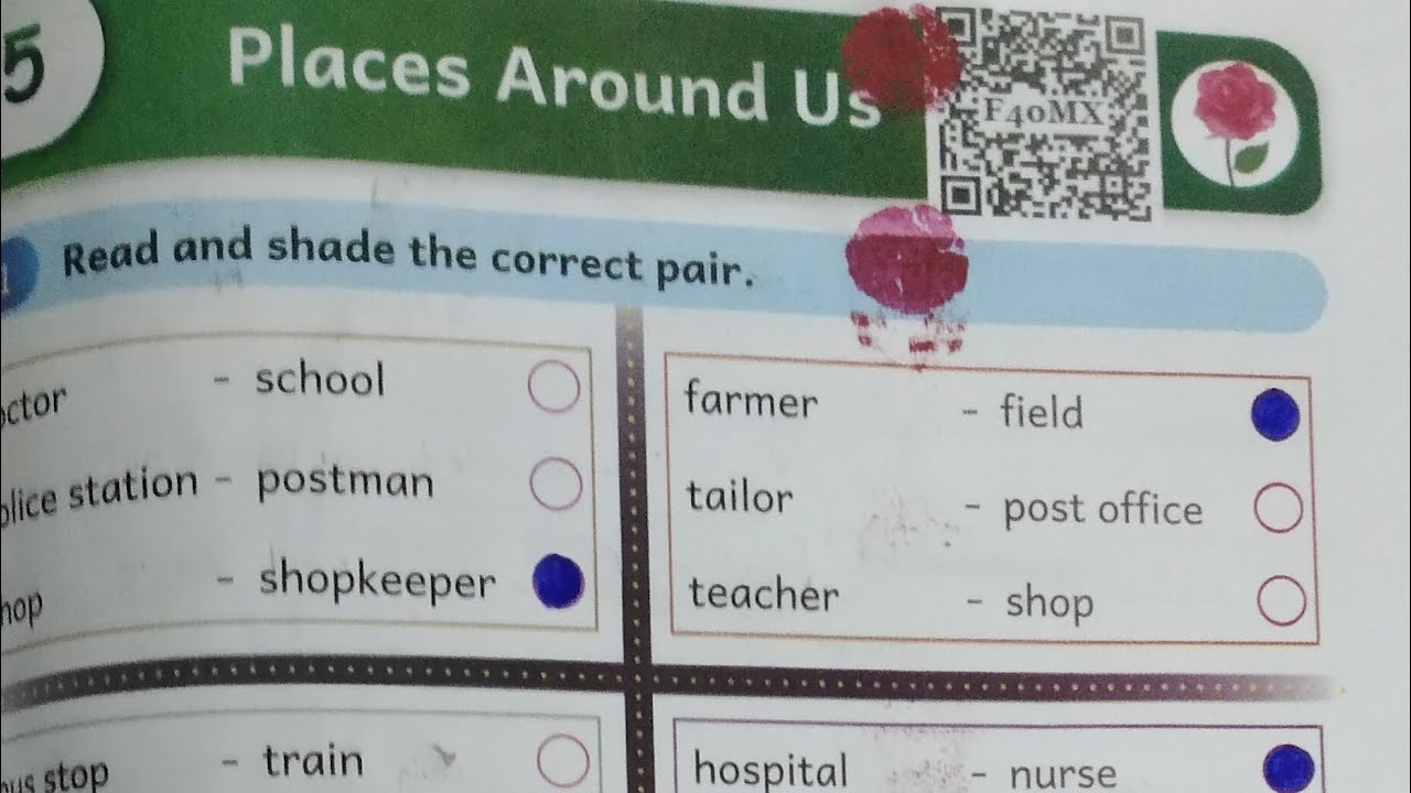 3rd std ENGLISH 5th lesson PLACES AROUND US workbook exercises - YouTube