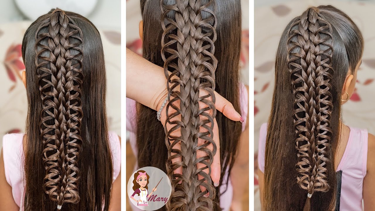 Hermosa Trenza Doble Con Medios Aros Cruzados - YouTube