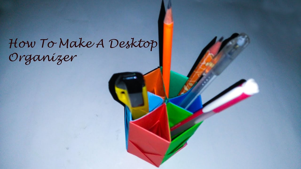 How To Make a Desktop Organizer || DIY Crafts - YouTube
