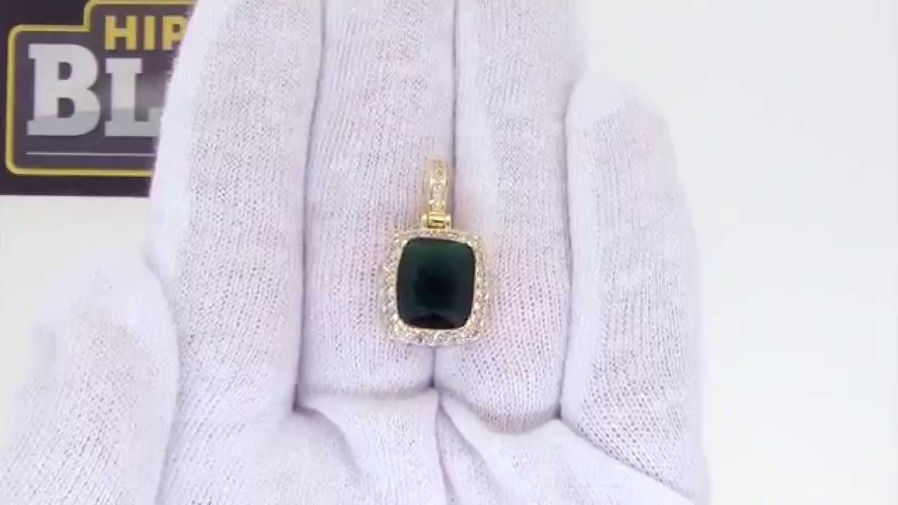 Lab Emerald Gold Gem Hip Hop Pendant | Rick Ross Style Jewelry - YouTube