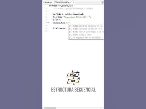 🟡 PSeInt : HACER UN ALGORITMO PARA CONVERTIR DE GRADOS FAHRENHEIT A ...