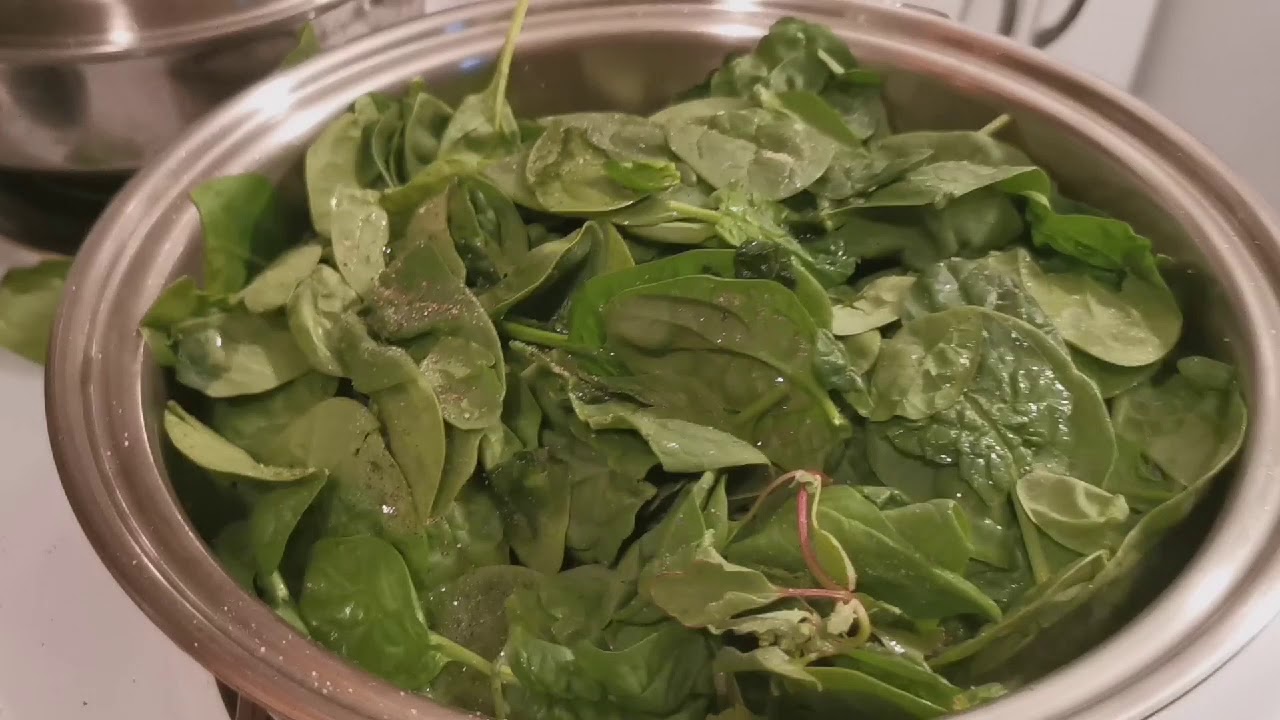 Spinach with garlic & butter! - YouTube