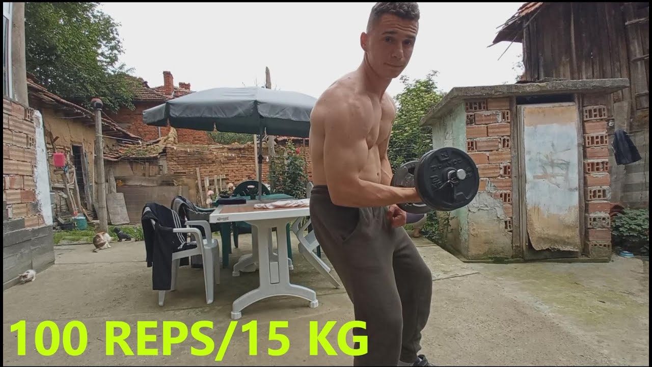 BRUTAL BICEPS WORKOUT,100 REPS(15KG) DUMBBELL IN 6 MINUTES - YouTube