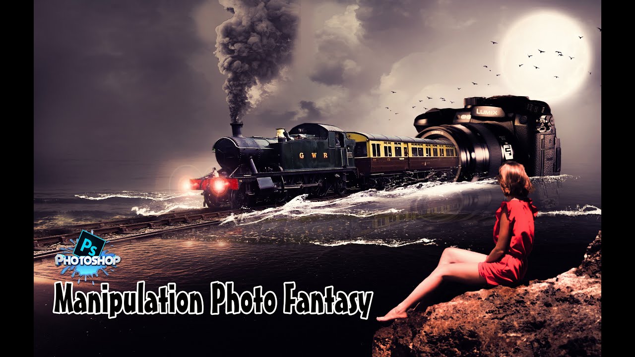 Tutorial Manipulation Photo Fantasy Train Camera And Woman || Belajar ...