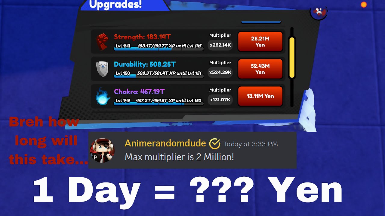 The Most Yen You Could Make Per Day | Anime Fighting Simulator X / AfsX ...