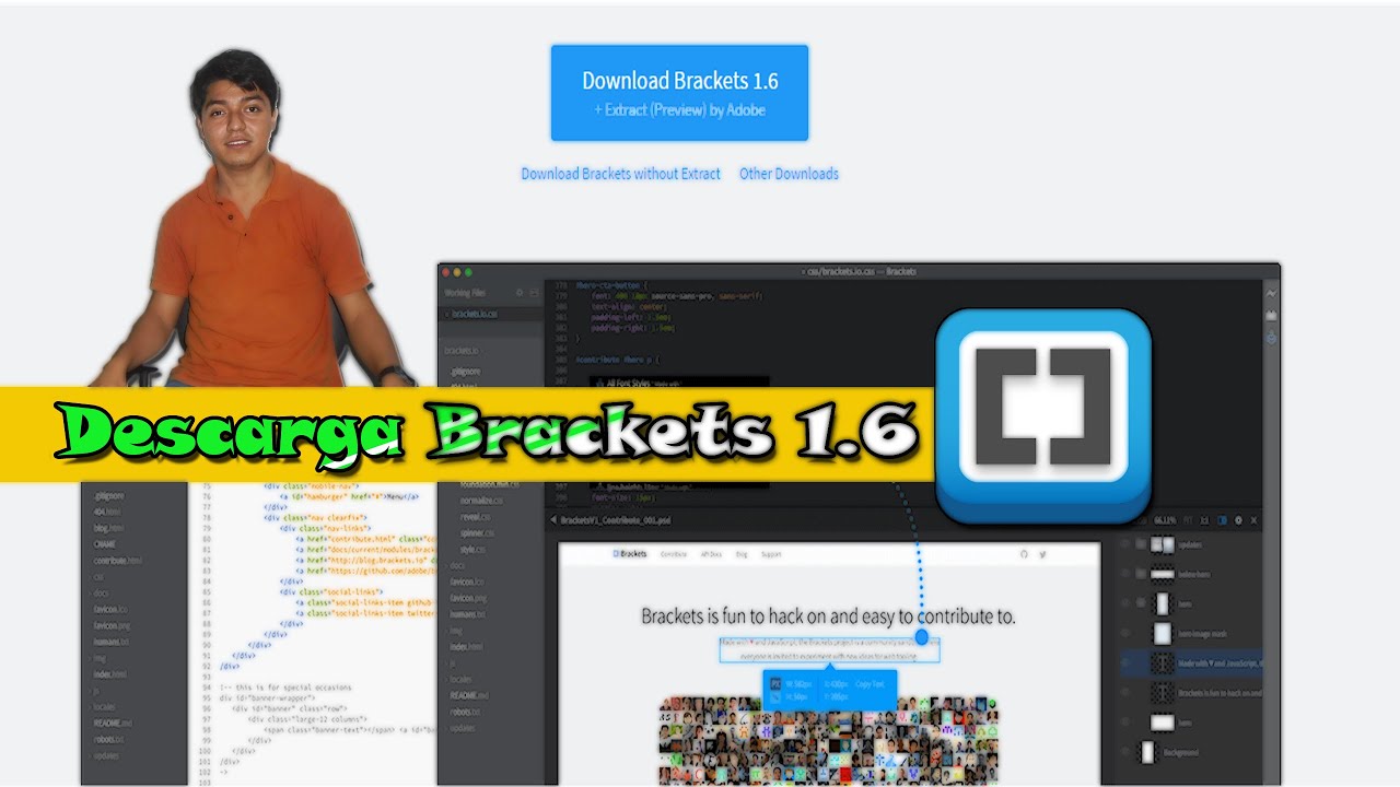 Instalación de Brackets 1.6 Editor de Código(Texto) 2016 - Narlink - YouTube
