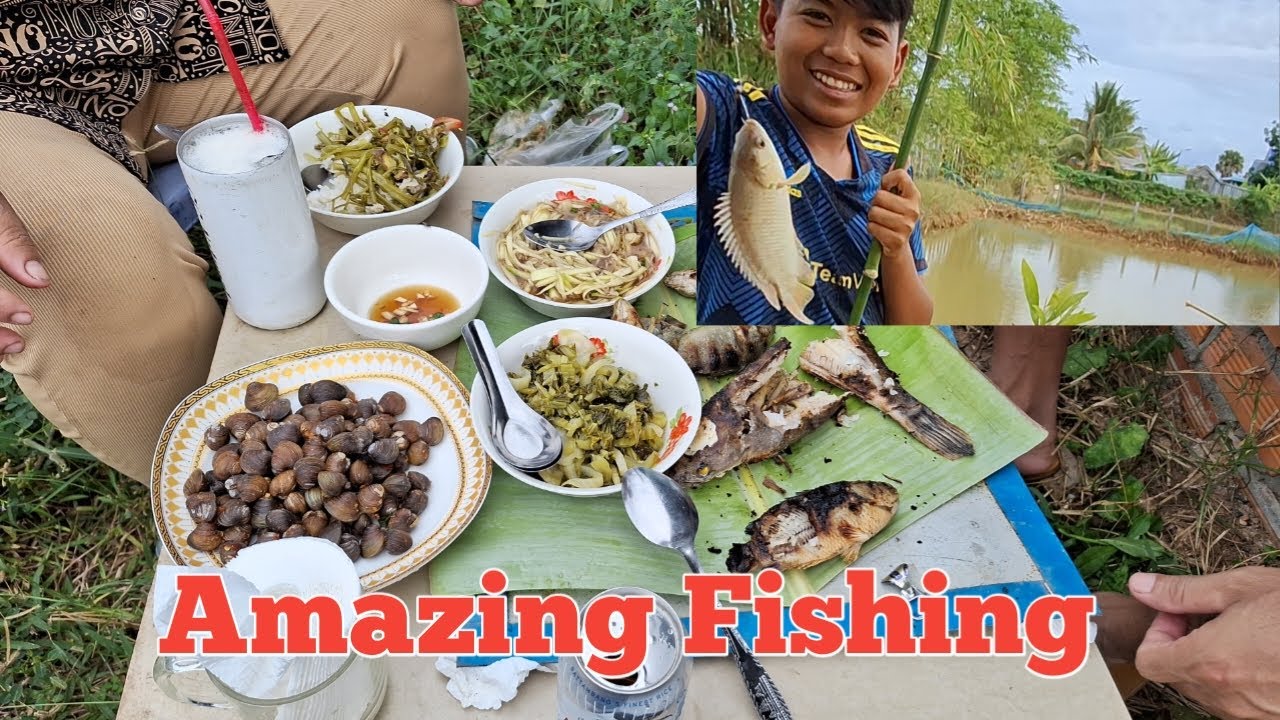 Real Life 100% Net Fishing In river At The Countryside.A cast net ...