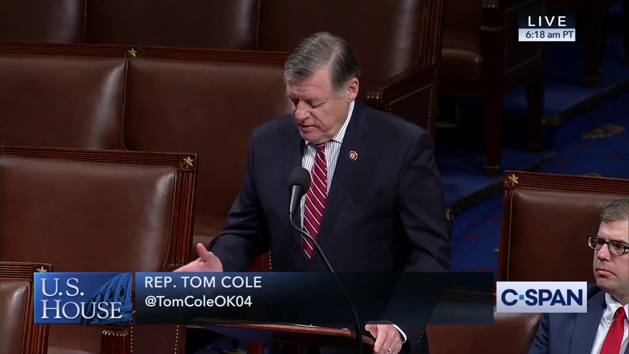 Rep. Cole Applauds Full-Year Funding for FY 2020 - YouTube
