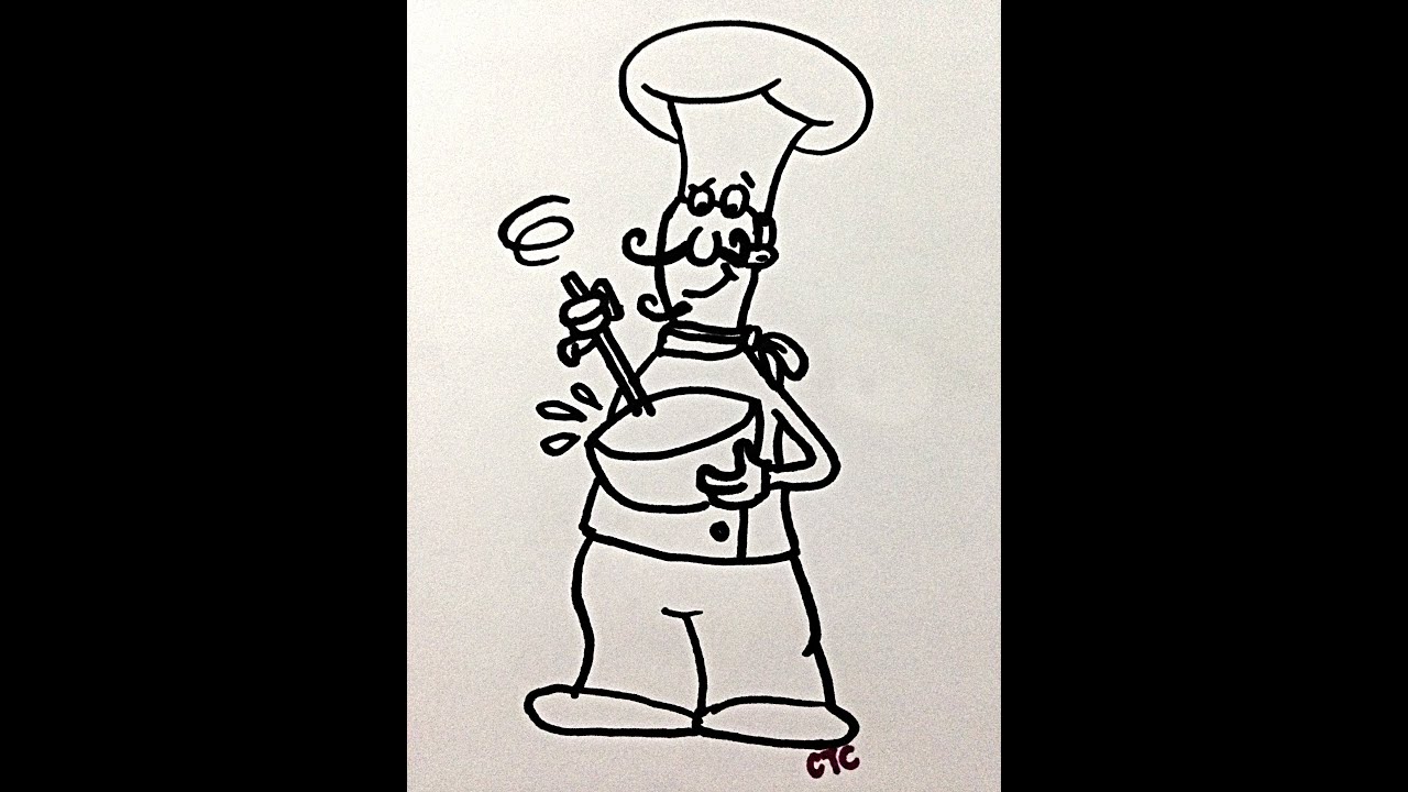 HOW TO DRAW - cartoon chef - YouTube