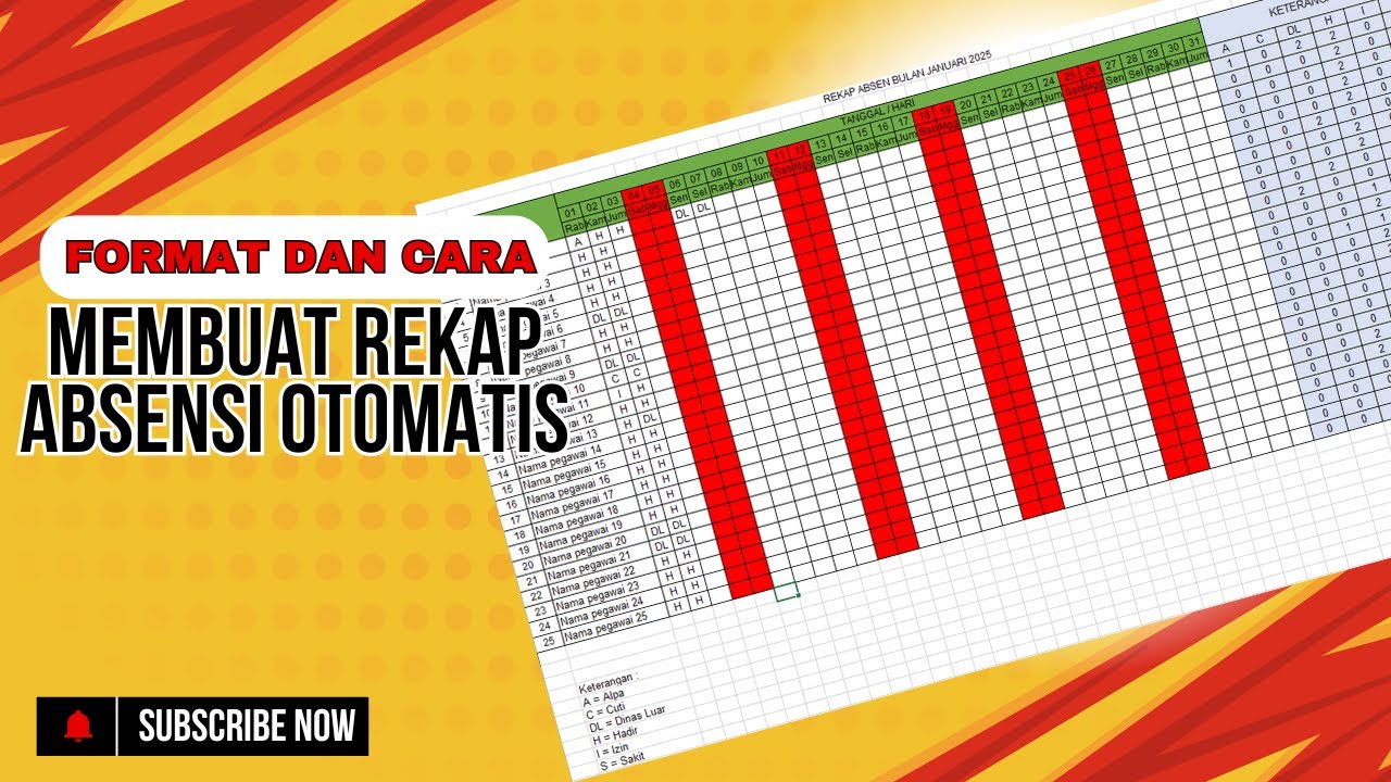 Format dan Cara Membuat Rekap Absen Otomatis - YouTube