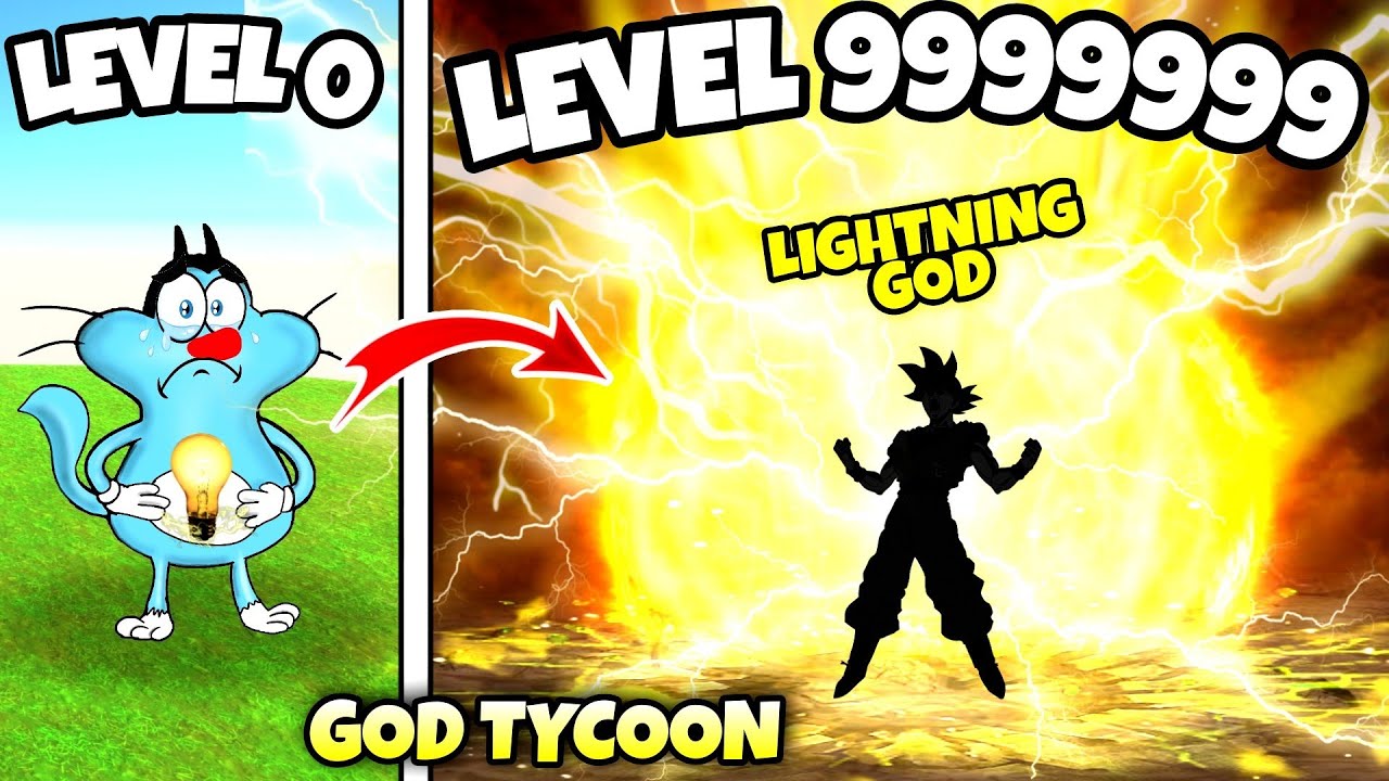 Oggy Became LIGHTNING God in God Tycoon Roblox | Roblox Tycoon Game ...