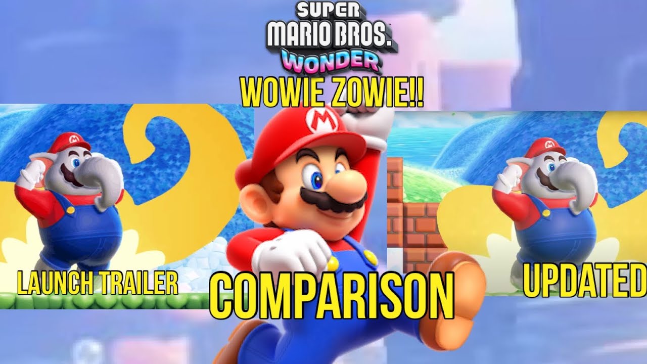 Super Mario Bros Wonder - Old Vs New Updated Variant Comparison ''WOWIE ...