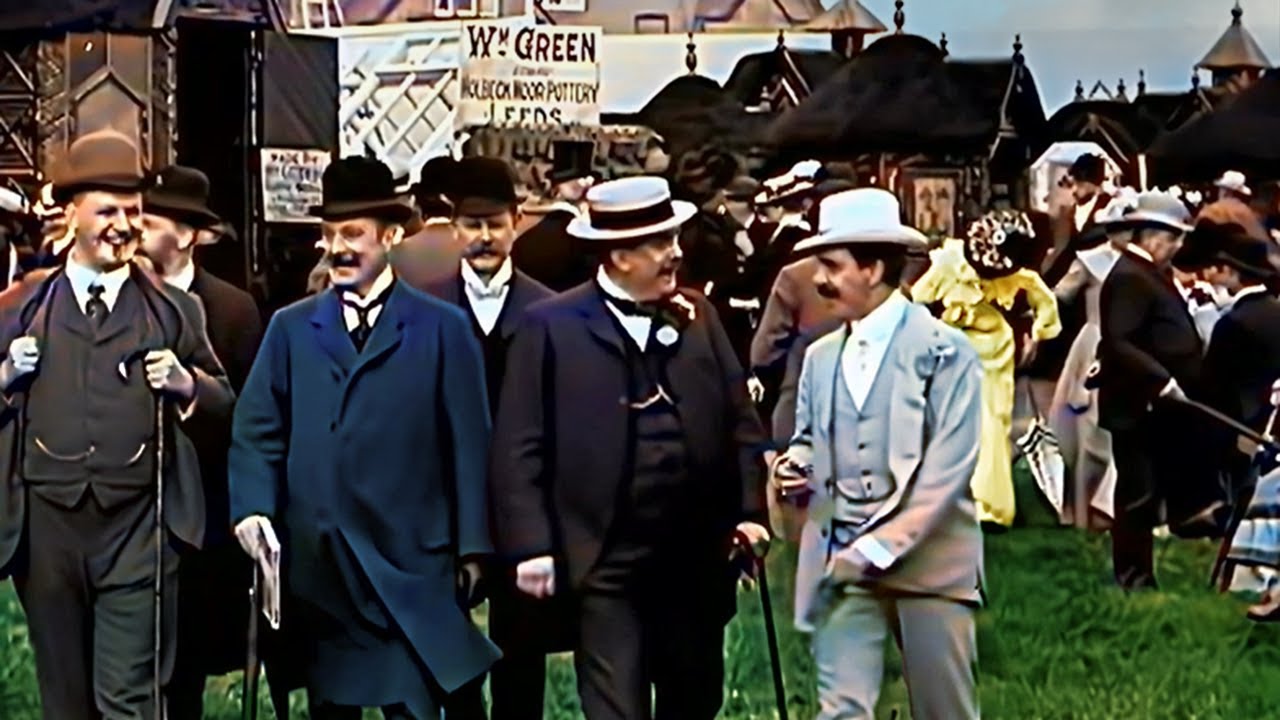 Fair In North England 1902 NEWER VERSION Restored Colorized 60 FPS ...