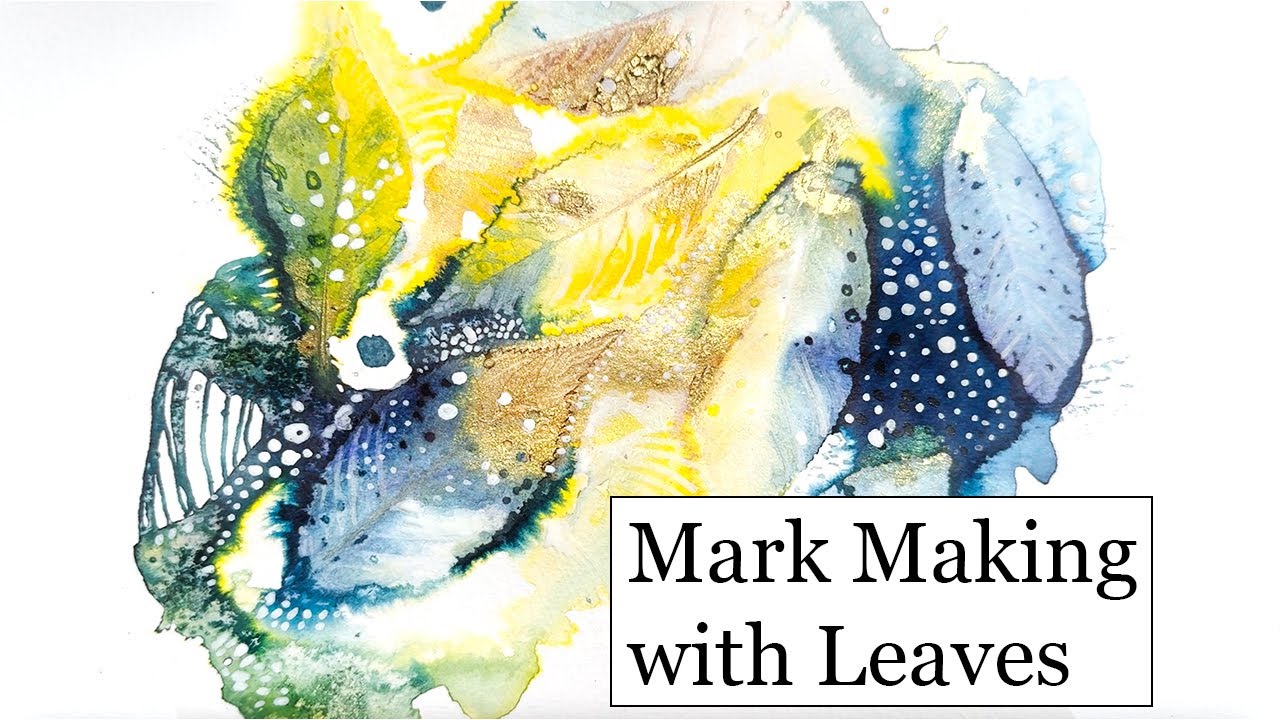 Mark Making with Leaves and Acrylic Ink - YouTube