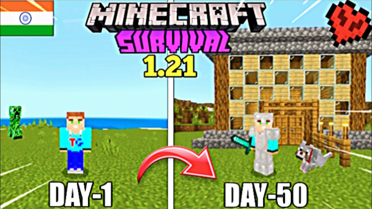 Minecraft 50-Days Survive In World🌍 Hardcore Mode🔥 Minecraft 50 Days 3 ...