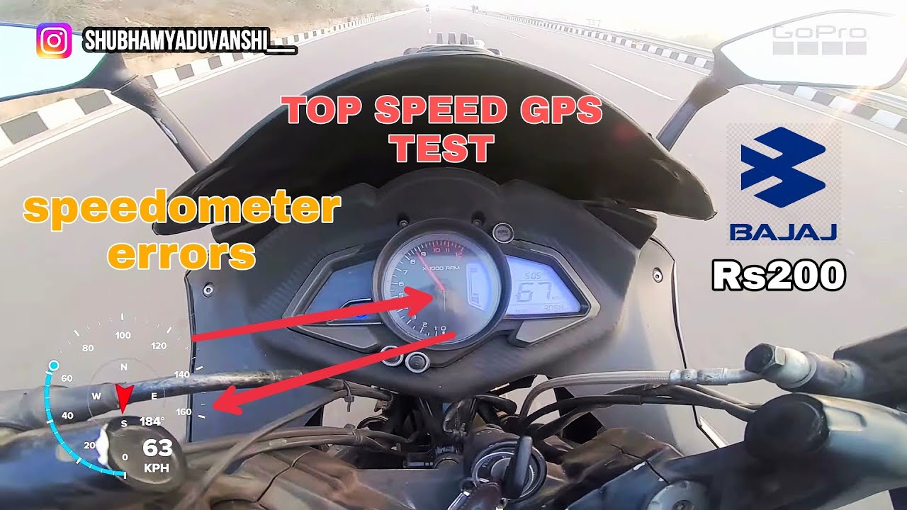 BAJAJ PULSAR RS 200 BS4 SPEEDOMETER ERRORS GPS TEST TOP SPEED HIGHWAY ...
