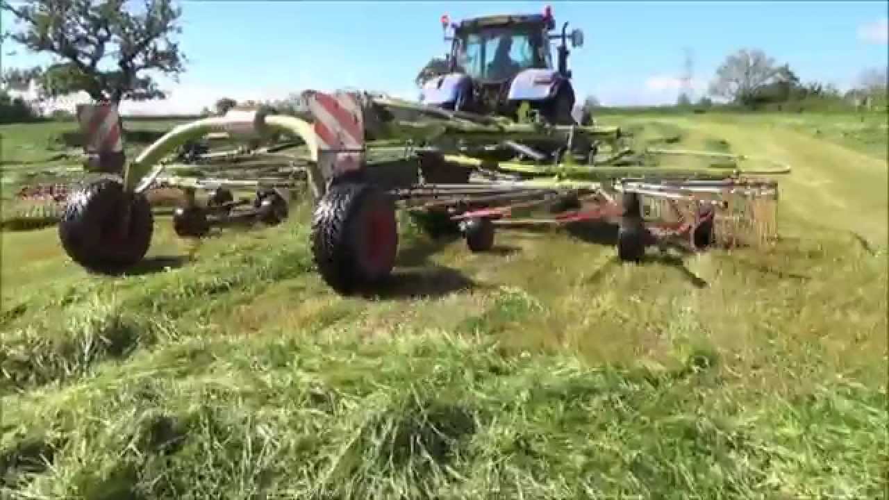 Silage making.Raking the grass - YouTube