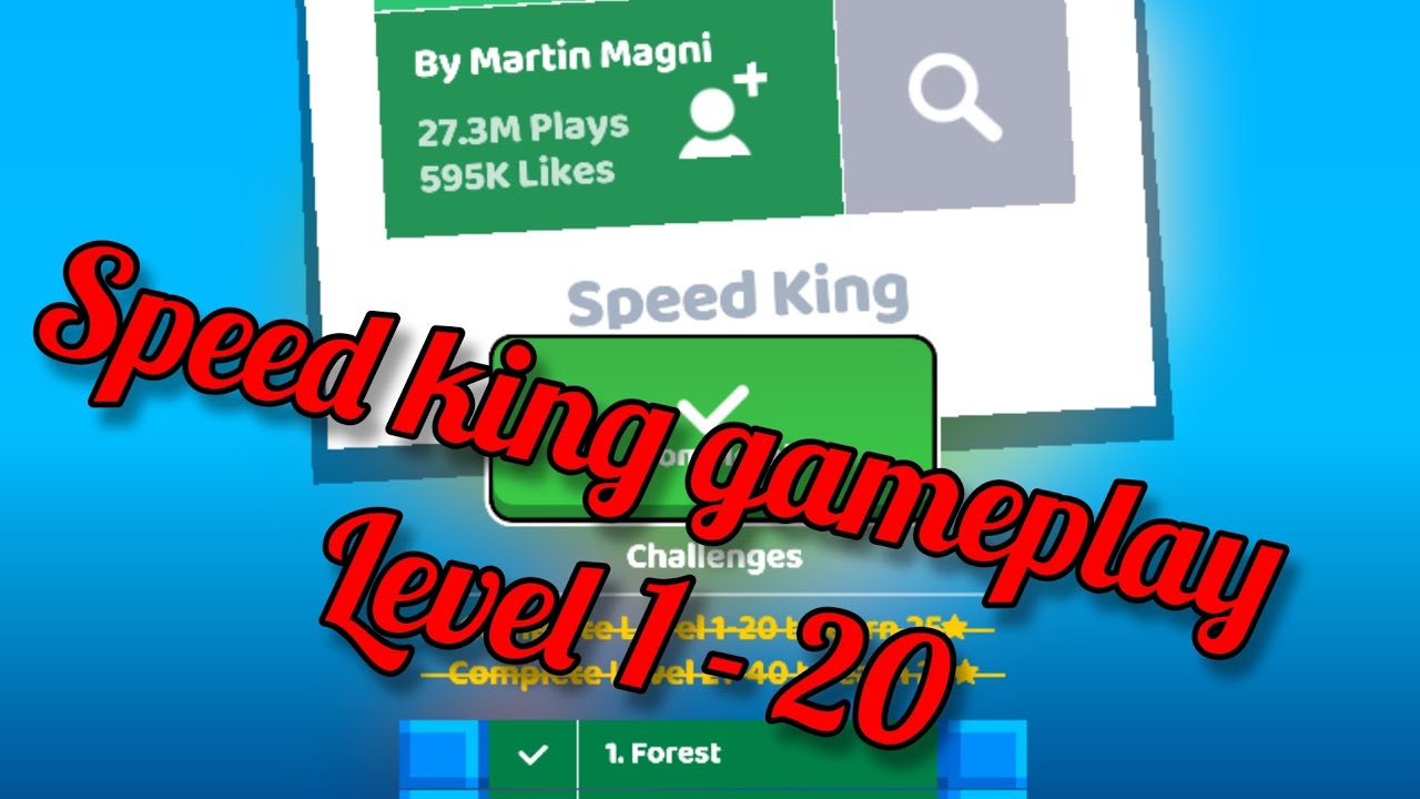 Fancade speed king level 1 - 20 - YouTube