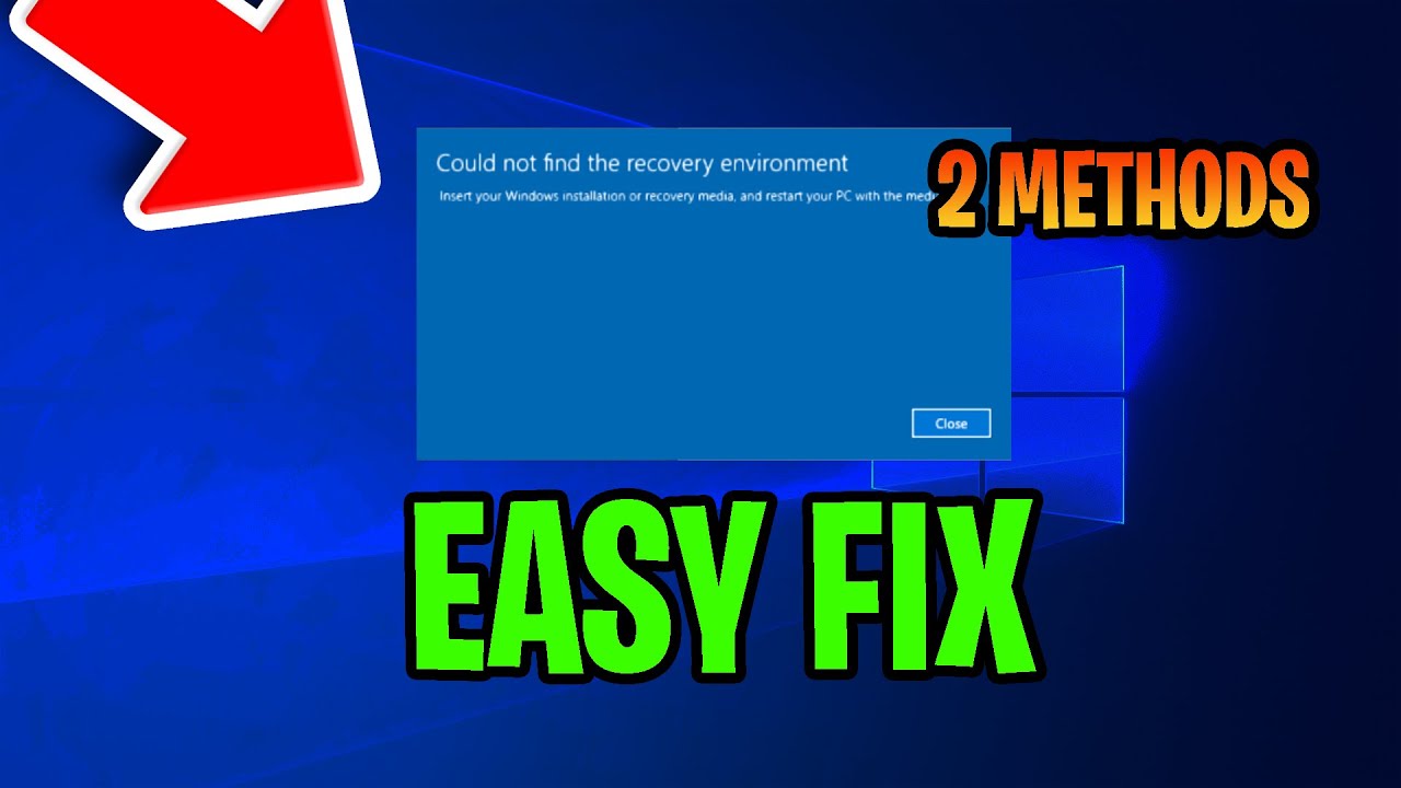 Fix 'Could Not Find The Recovery Environment' in Windows 11 & 10 (Step ...