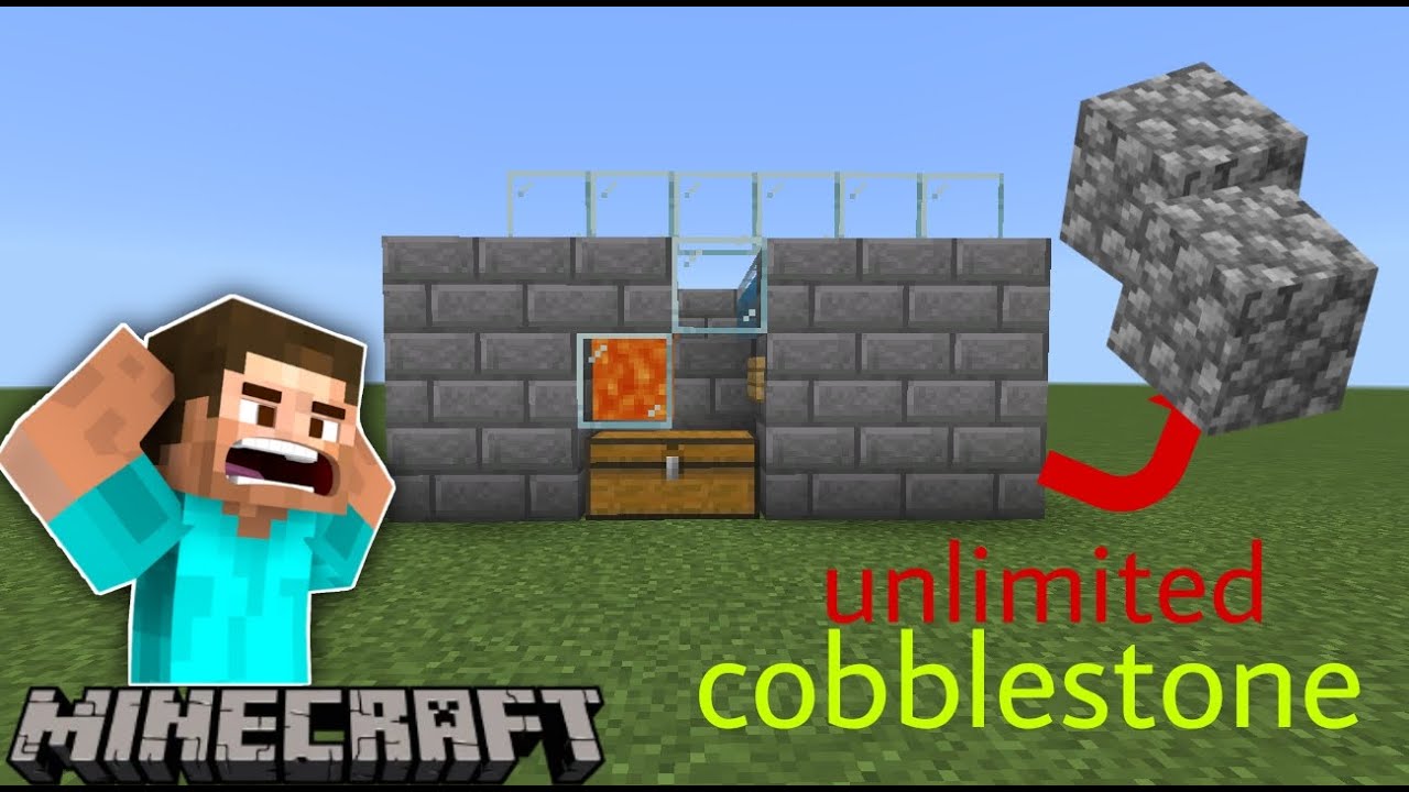 easiest cobblestone farm for Minecraft pe/xbox/Java - YouTube