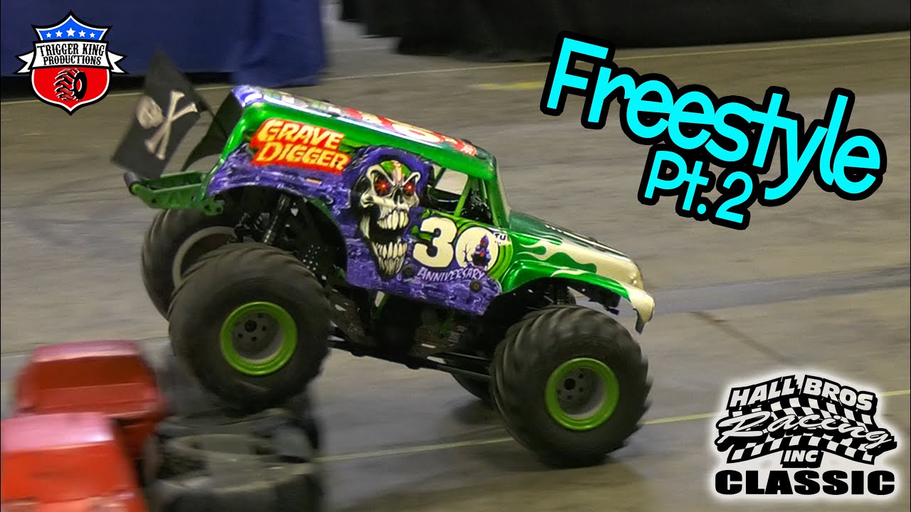 MASSIVE Field of RC Monster Trucks - Freestyle Pt.2 - 2022 Hall Bros. Racing Classic - Trigger ...
