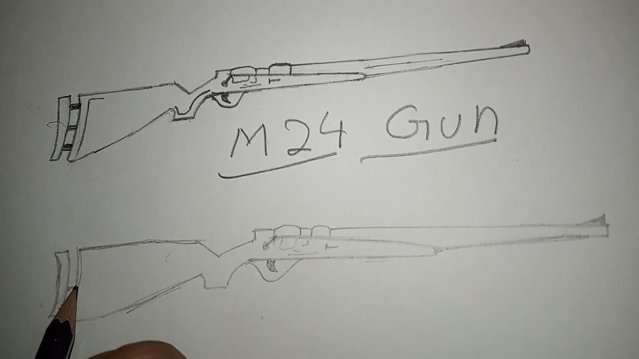 How to draw M24 gun from pubg || #bgmi #pubg #snipergun #gun #drowing # ...