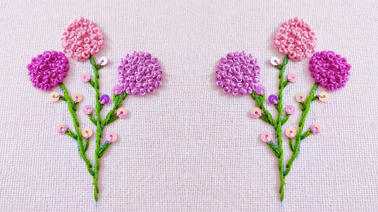 Simple & Beautiful French Knot Stitch Flower Amazing Design Super ...