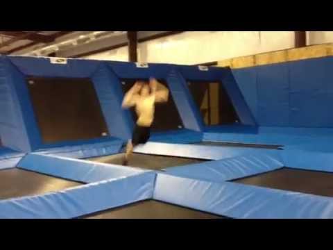 Huge Front Flip between Trampolines - YouTube