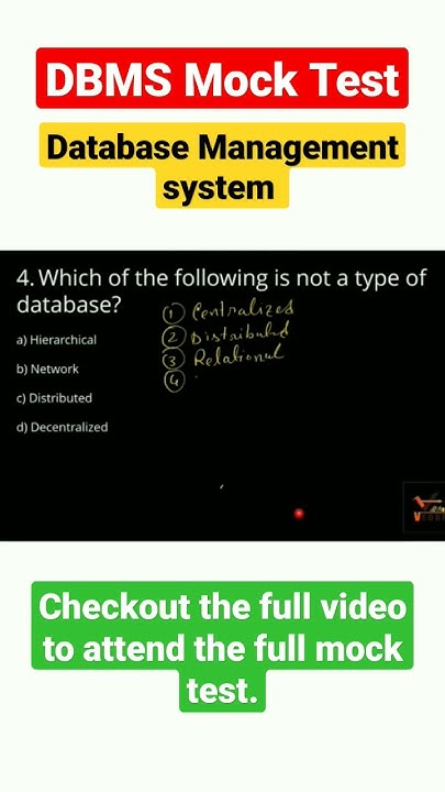 DBMS Mock test | DBMS MCQ Series #jeca #nimcet #shots - YouTube