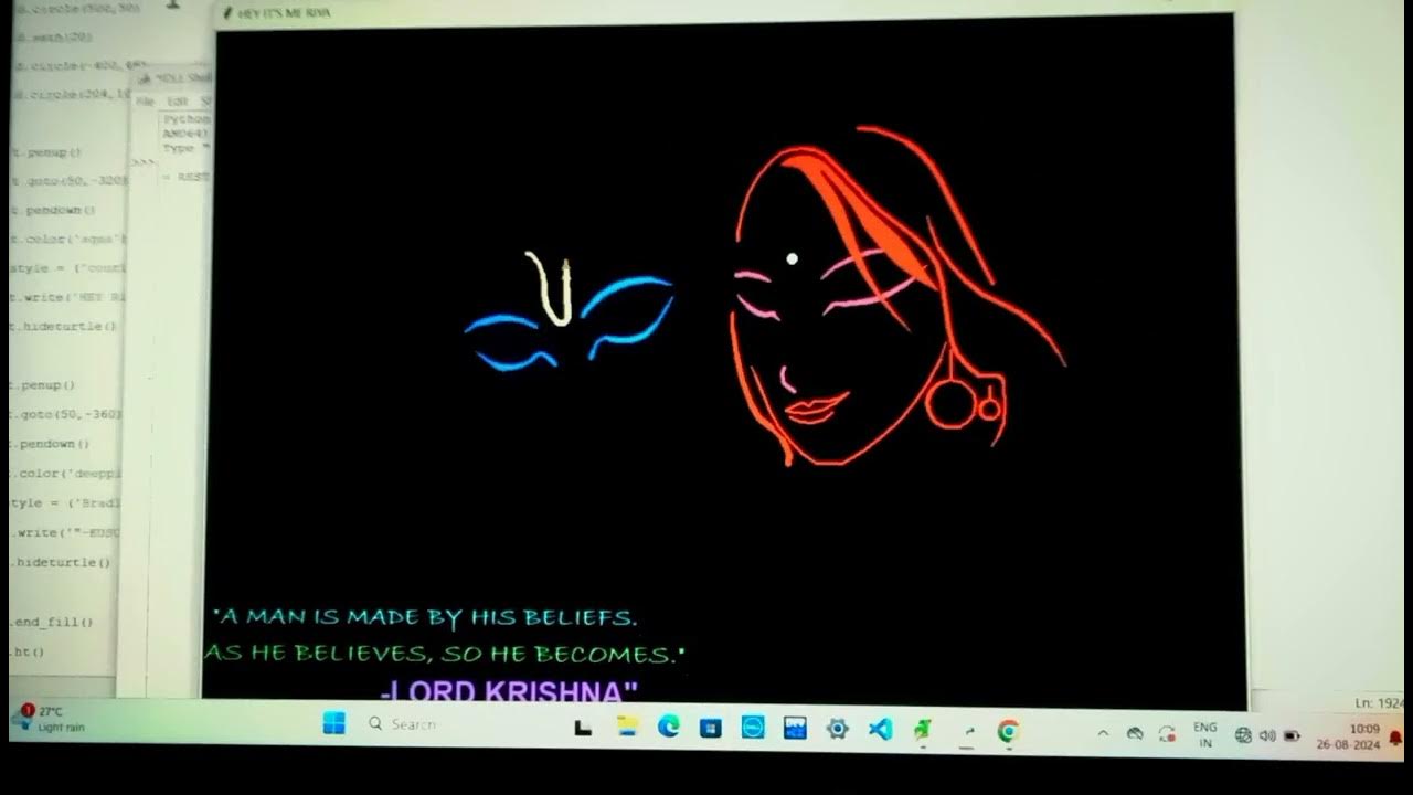 🦚💙 Happy Janmashtami 💙🦚// lord Krishna ️🙏// Using python 💫// kanha🥺 ️🎶 ...