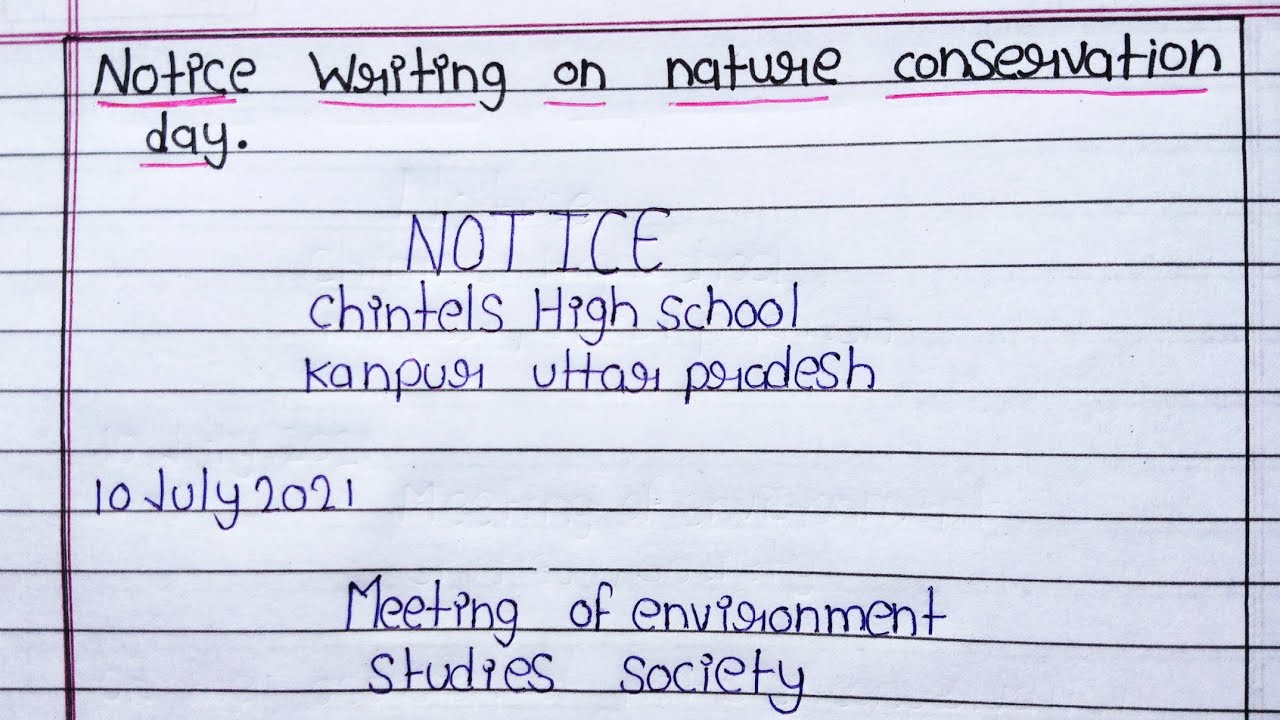 notice writing || how to write a notice || notice writing in English ...