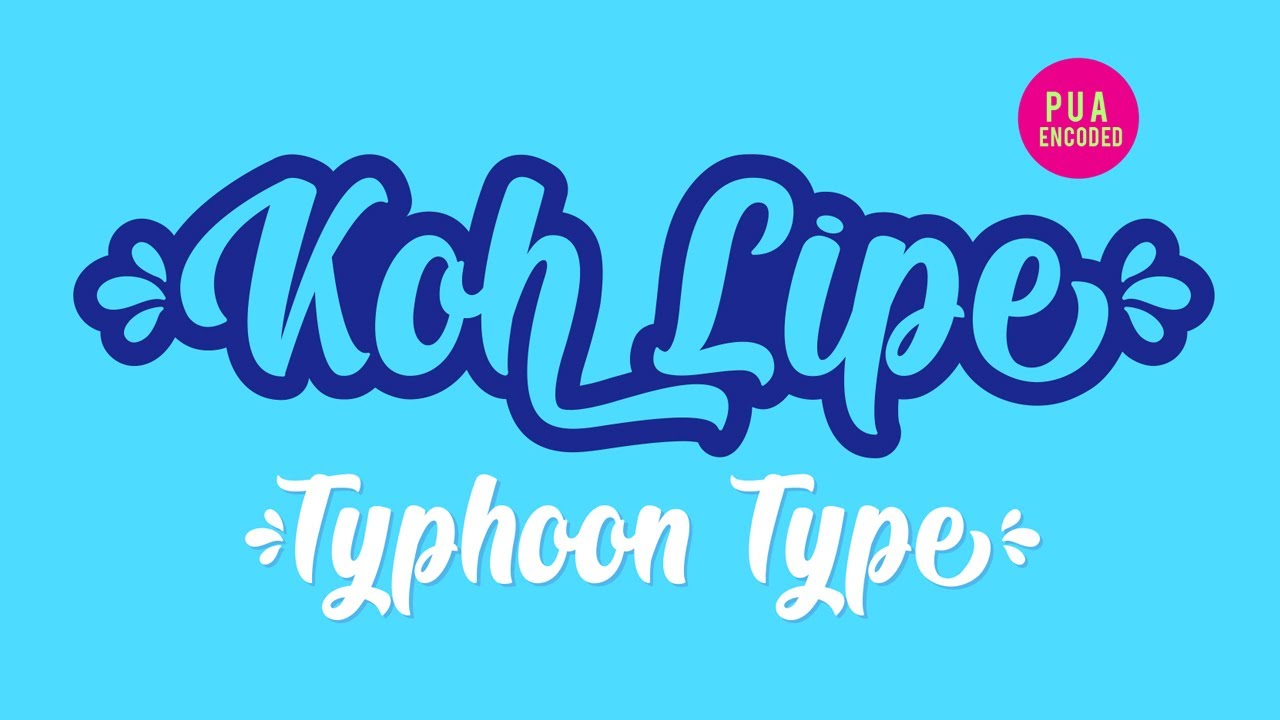 Typhoon Type | How to get Shadow & Alternate Glyphs on Koh Lipe font ...