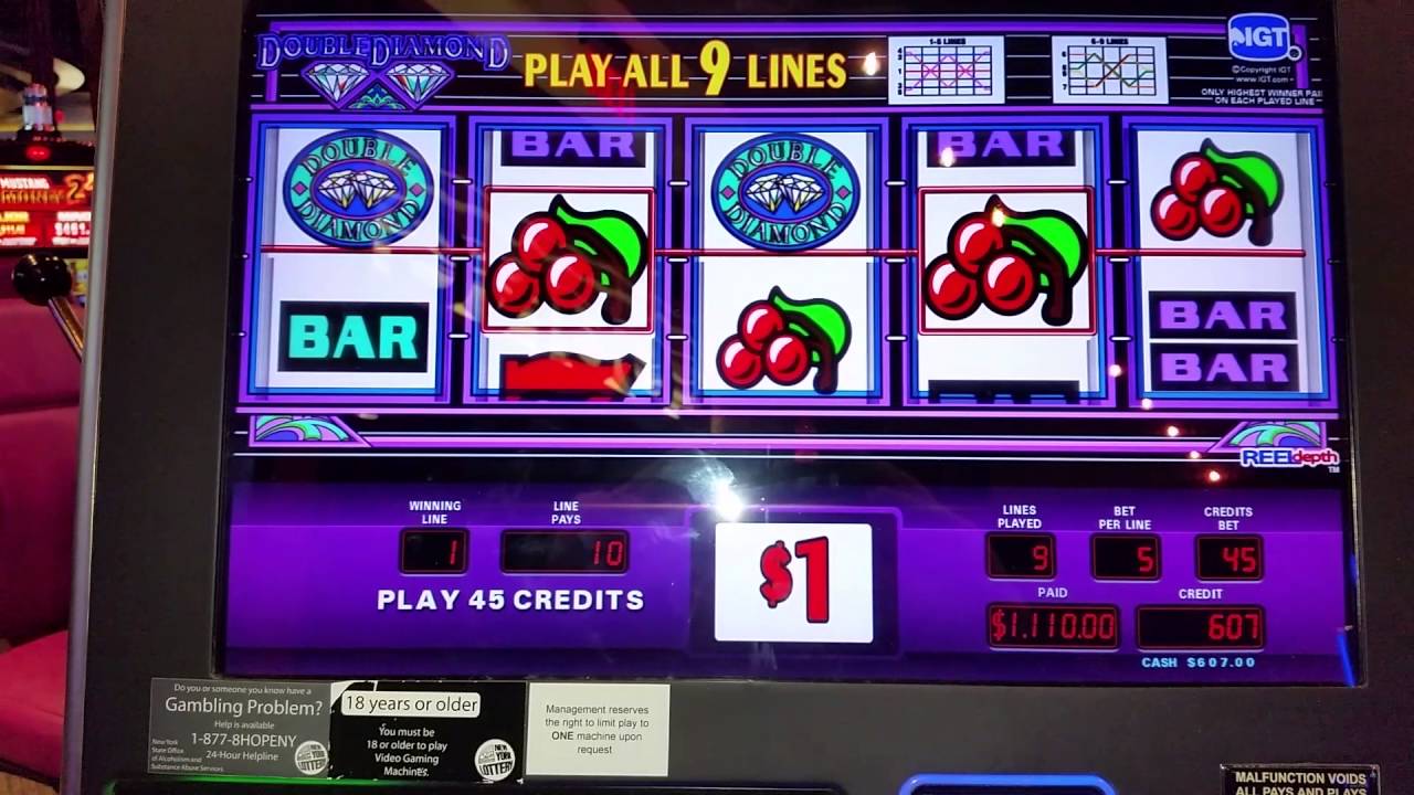 Double Diamond slot machine line hit $45 max bet high limit. Going for ...
