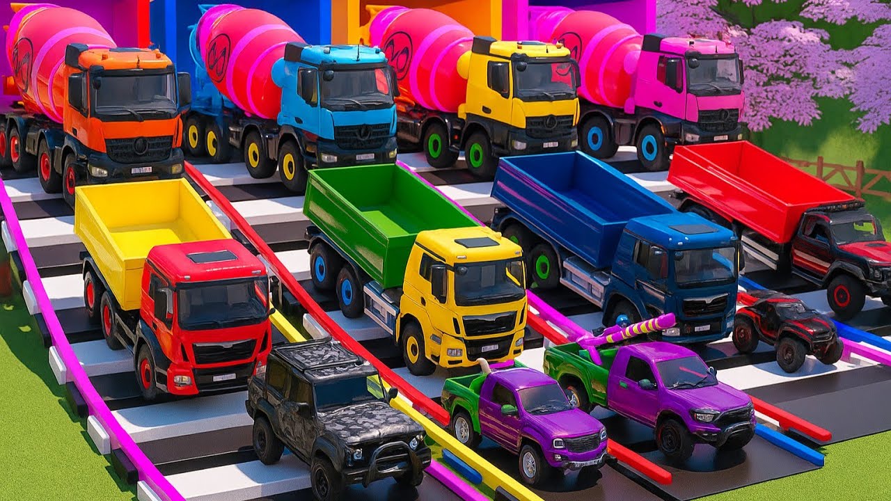COLORFUL JEEPS, FORD ROCKETS & CEMENT MIXERS CROSS EXTREME RAINBOW ...