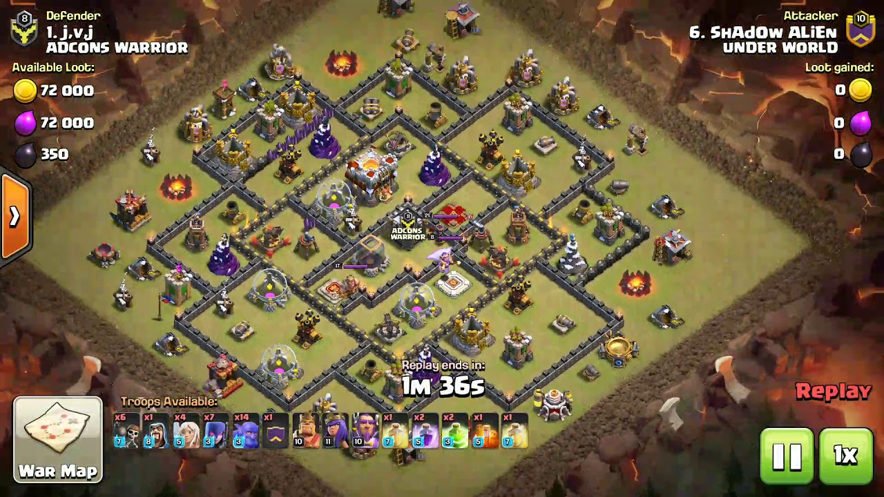 COC Magic Spell power.. Max level troops attack in war.. - YouTube