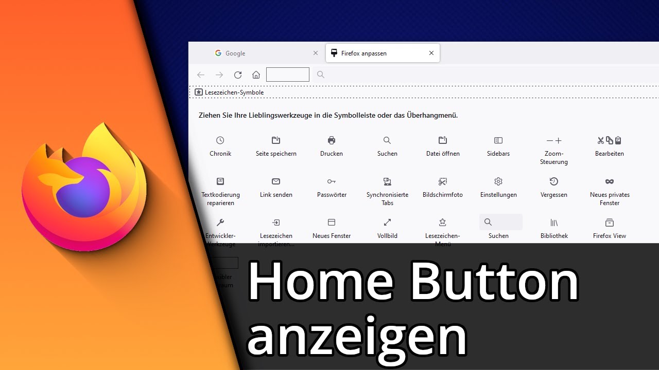 Firefox Home Button anzeigen | Firefox Haus Symbol verschwunden ...