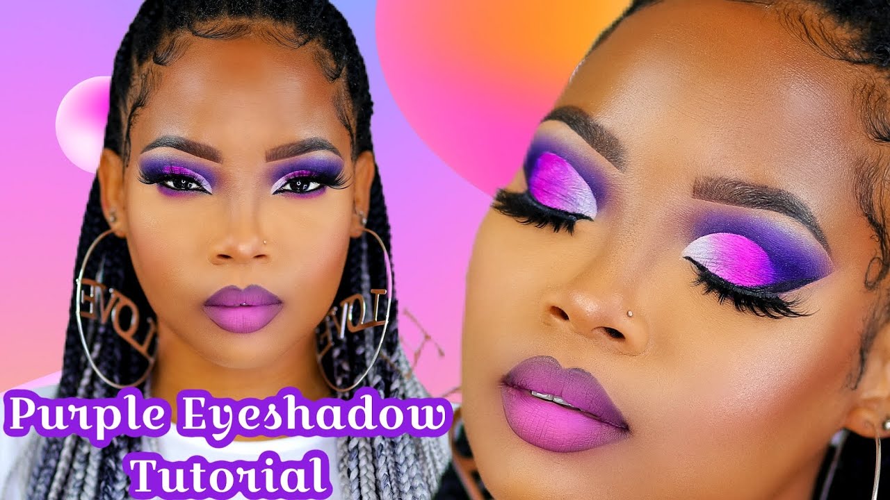 Purple Cut Crease Glam For Beginners - YouTube