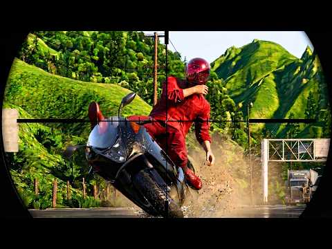 GTA 5: Satisfying Highway Biker Sniping #2 | Euphoria Physics