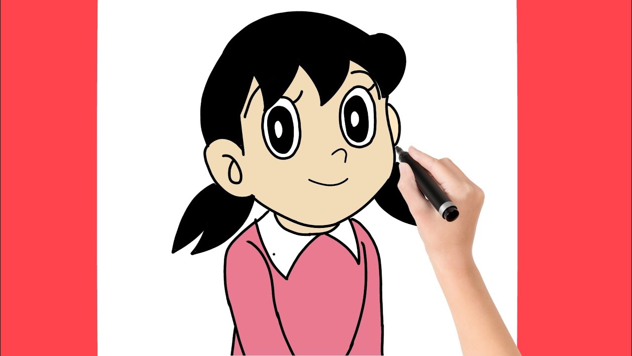 How to Draw Shizuka from Doraemon step by step || Shizuka drawing - YouTube