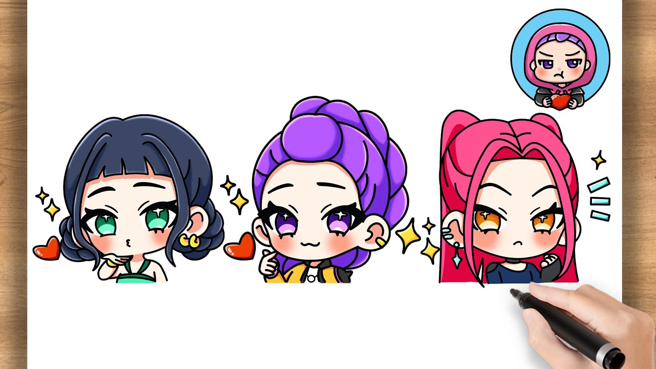 How to Draw Huntrix | Step by Step | KPop Demon Hunters - YouTube