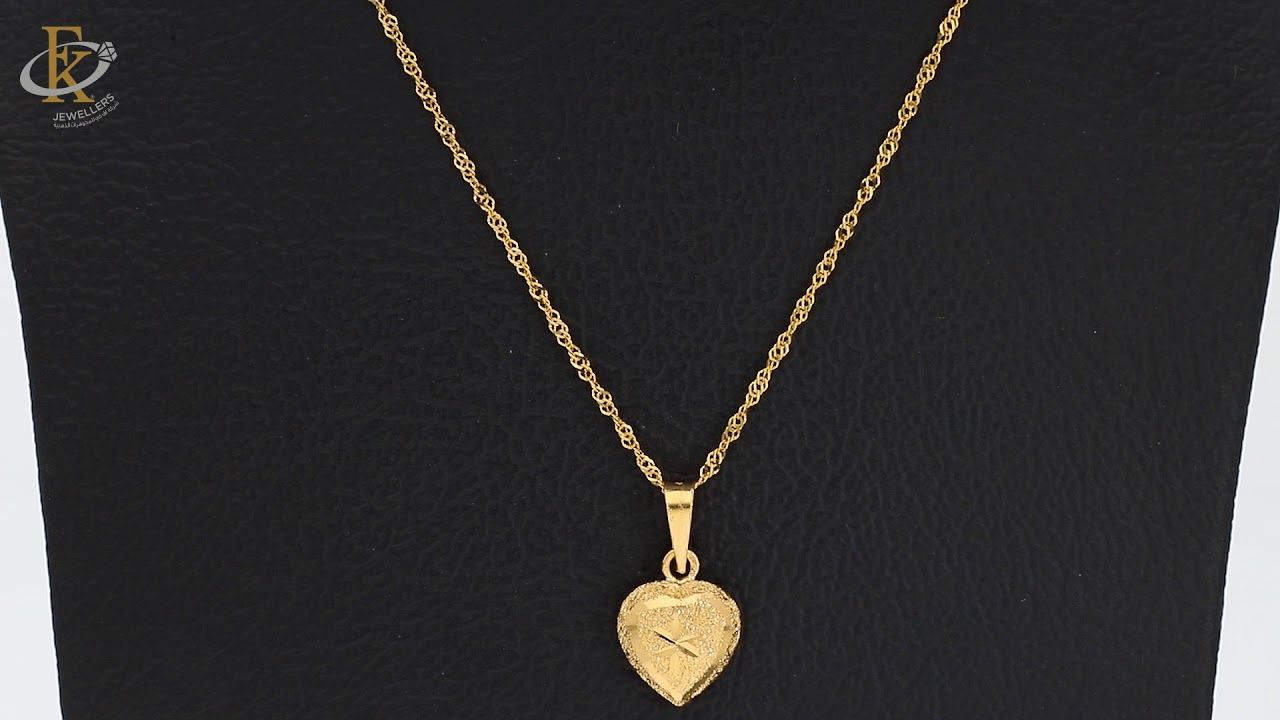 Shop Online 22KT Gold Necklace (Chain with Heart Pendant) for Women at ...